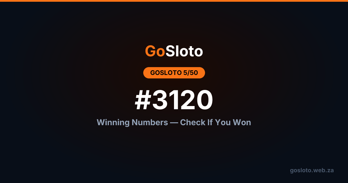 Gosloto 5/50 Draw #3120 — May 24, 2026 Results | Gosloto Results