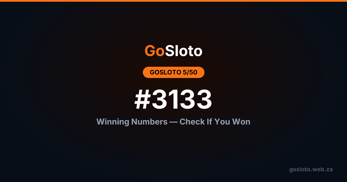 Gosloto 5/50 Draw #3133 — Jun 06, 2026 Results | Gosloto Results