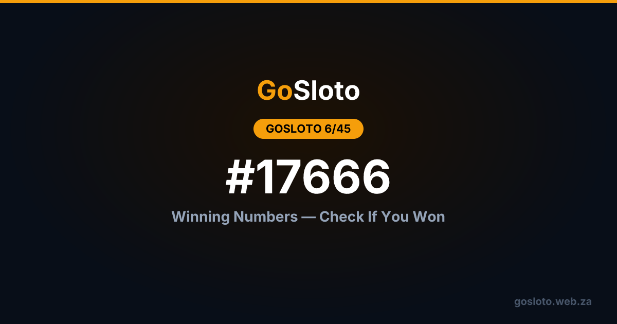 Gosloto 6/45 Draw #17666 — Jun 08, 2026 Results | Gosloto Results