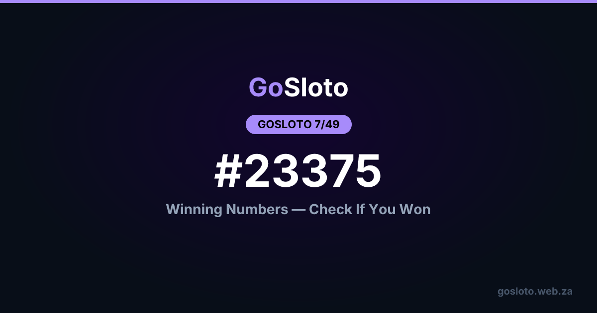 Gosloto 7/49 Draw #23375 — May 31, 2026 Results | Gosloto Results
