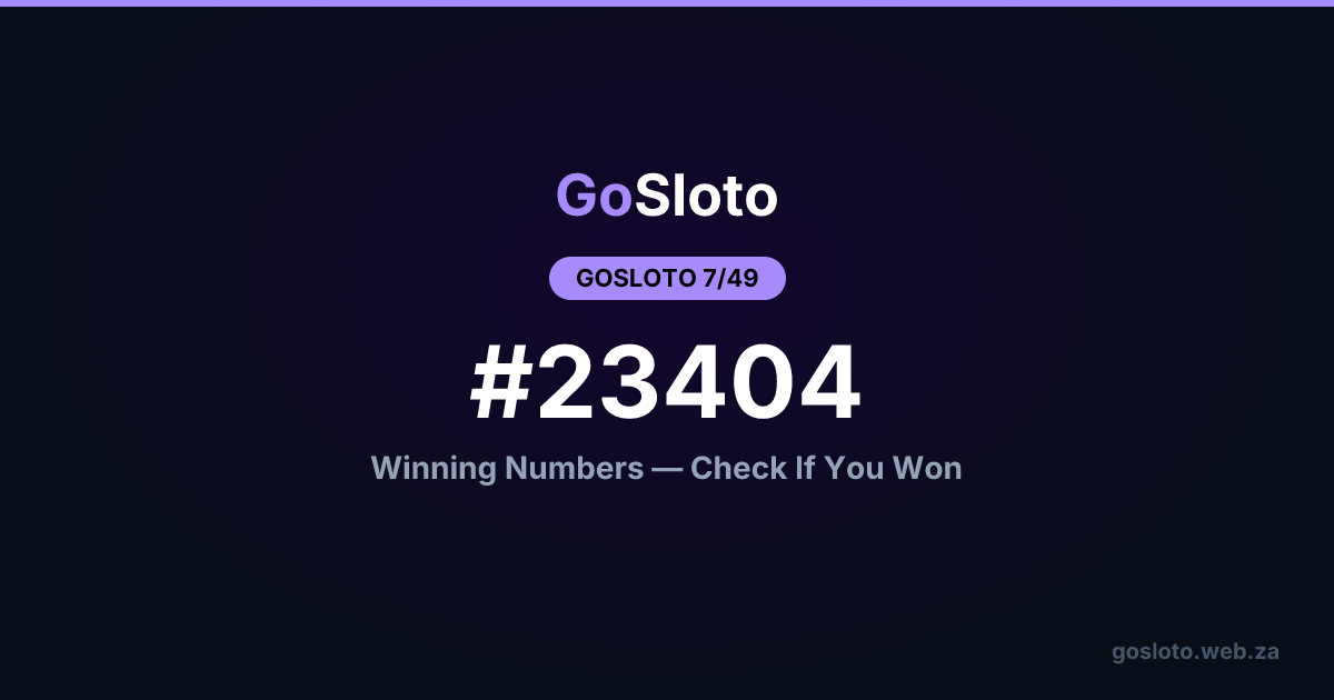 Gosloto 7/49 Draw #23404 — Jun 14, 2026 Results | Gosloto Results